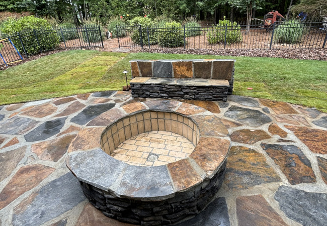 Flagstone Fire Pits, Lake Oconee | Oconee Landscape Design