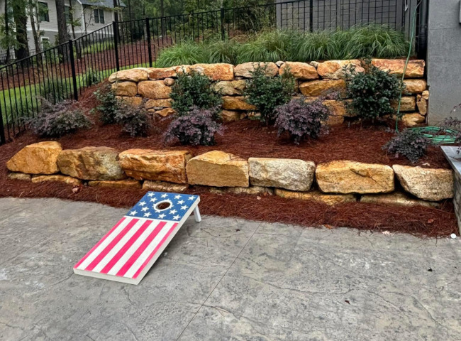 Flagstone Retaining Walls, Lake Oconee, GA | Oconee Landscape Design